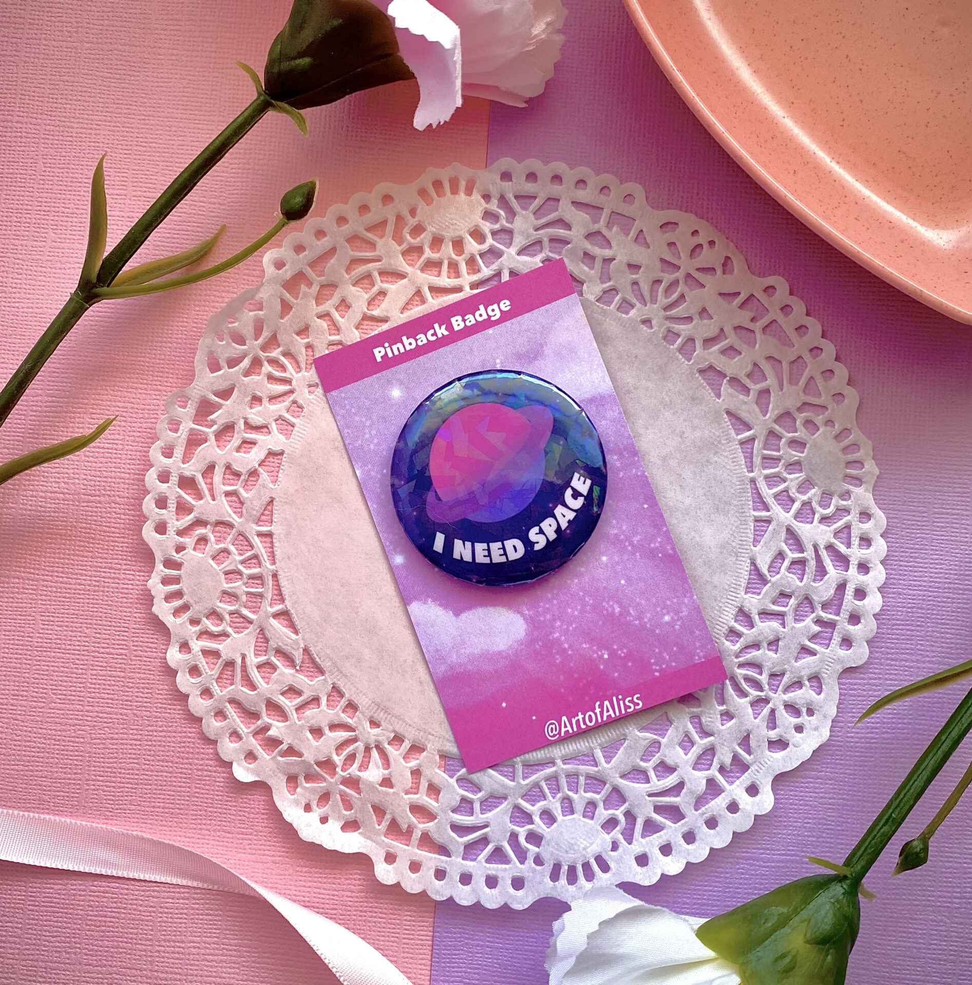 Subtle Bi Space Badge - Holographic by ArtOfAliss - in.cube8r