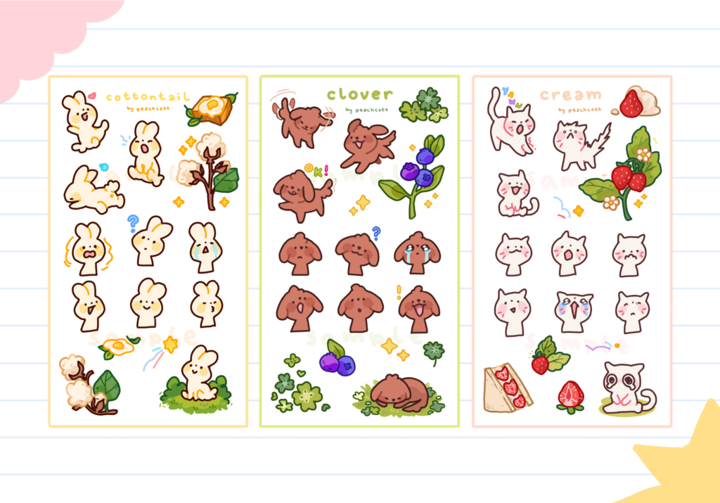 cream sticker sheet by peachcott - in.cube8r