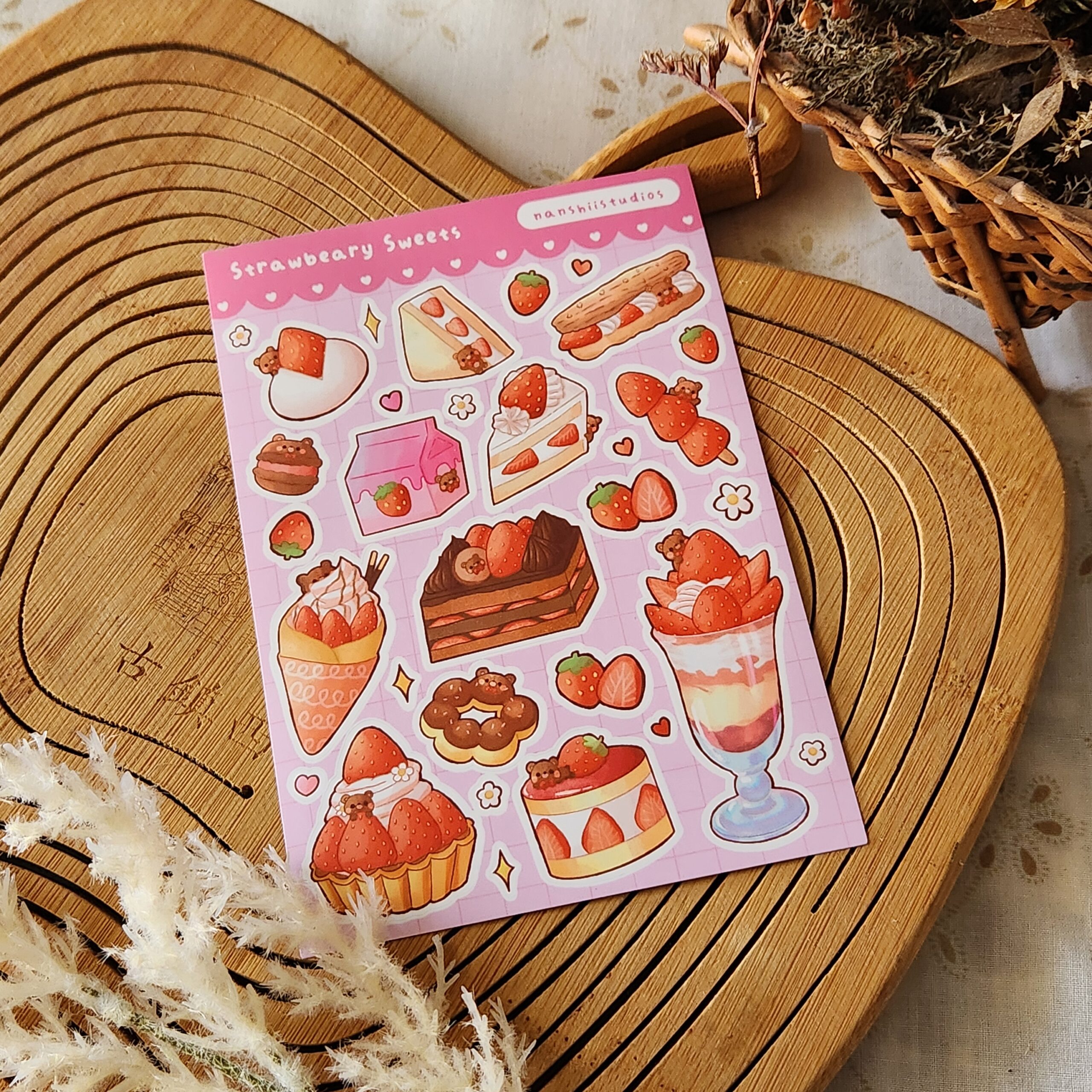 Strawberry Sweets Sticker Sheet by Nanshii Studios | in.cube8r