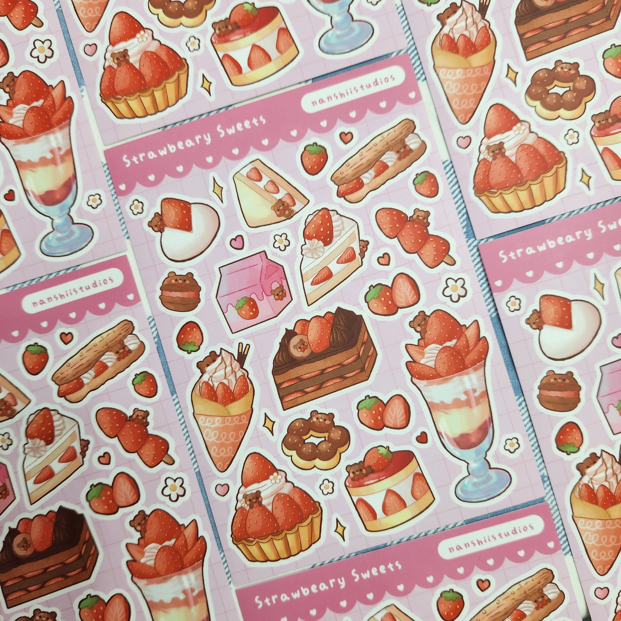 Strawberry Sweets Sticker Sheet by Nanshii Studios | in.cube8r