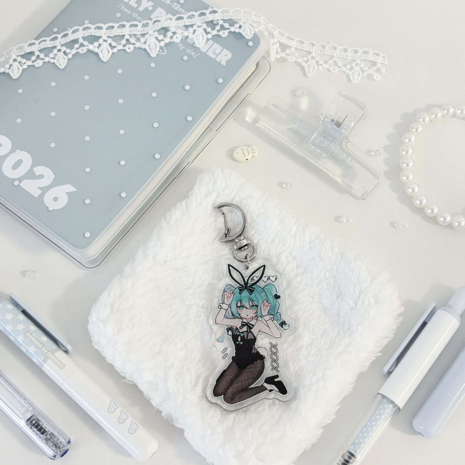 Bunny Miku keychain@yukomeow_ - in.cube8r