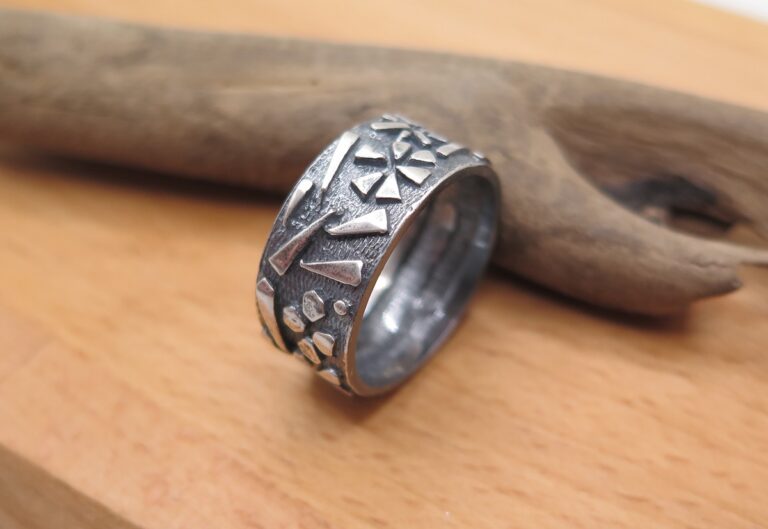 Splatter Sterling Silver Band By GermanoArts - in.cube8r