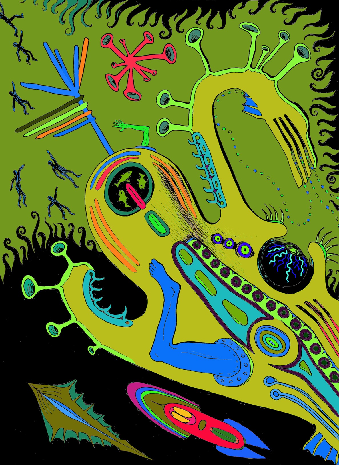 Beyond the curly blacks (crimson) T-shirt by Burger Art - in.cube8r