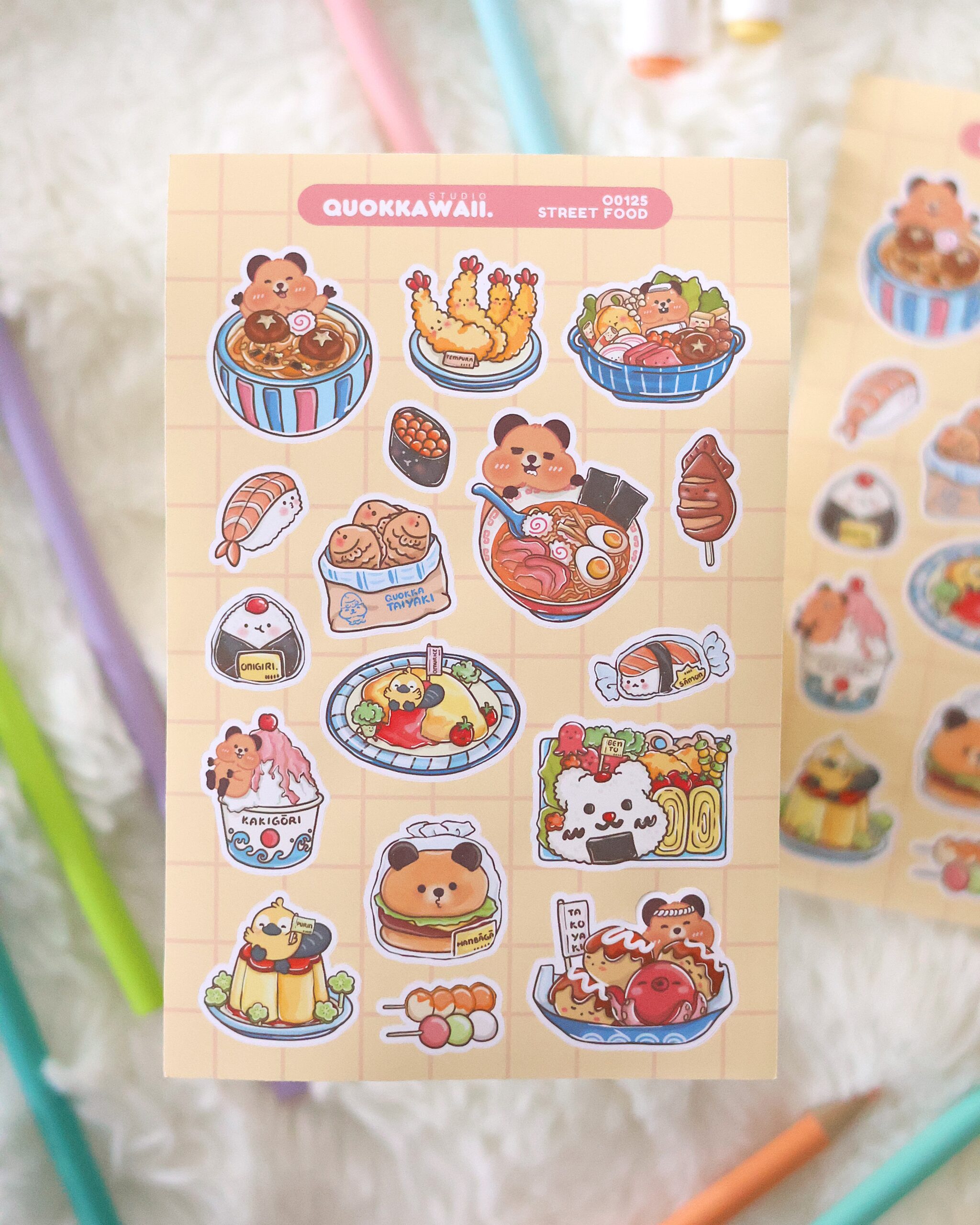 Japanese Food Sticker Sheet by Quokkawaii.Studio - in.cube8r