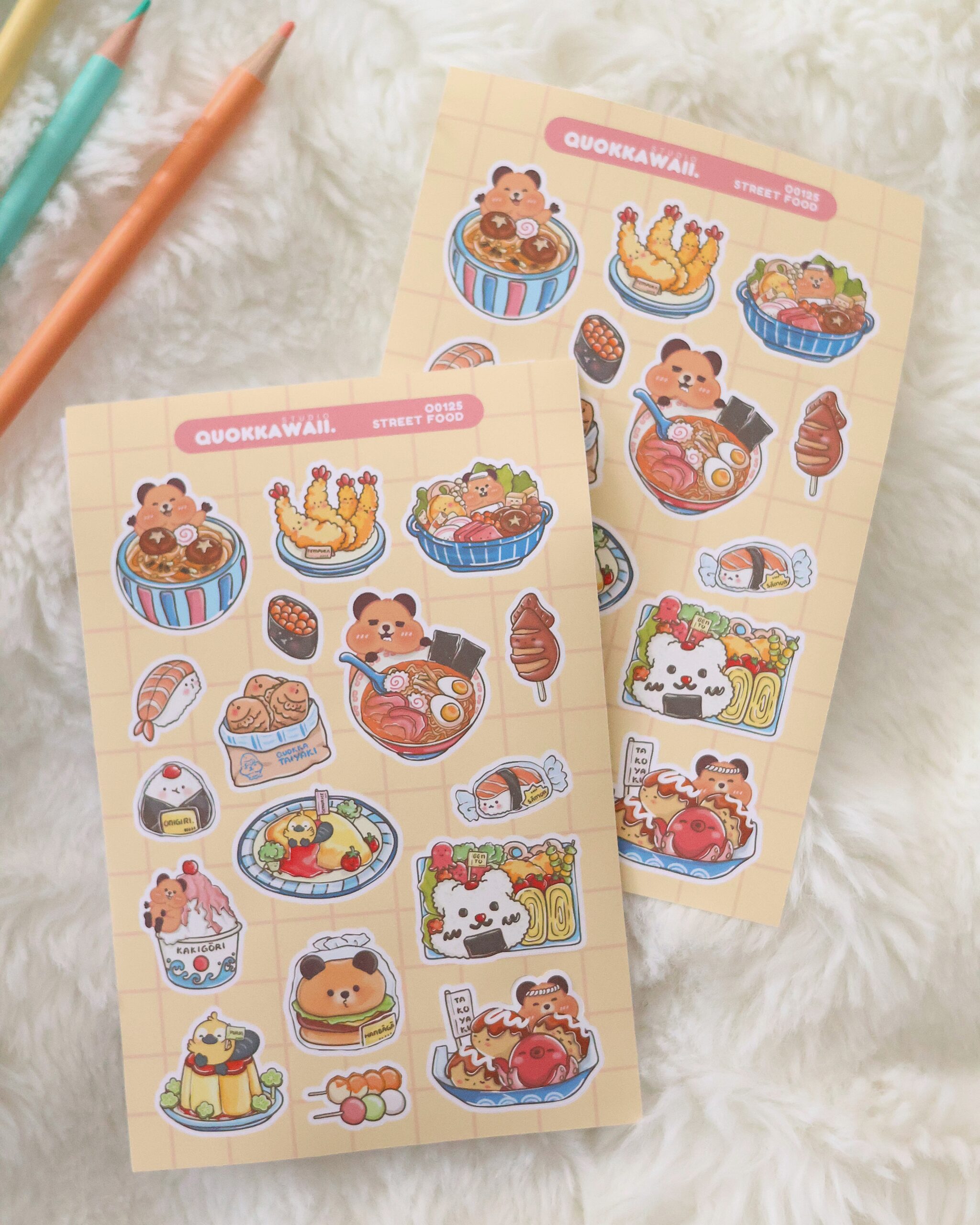 Japanese Food Sticker Sheet by Quokkawaii.Studio - in.cube8r