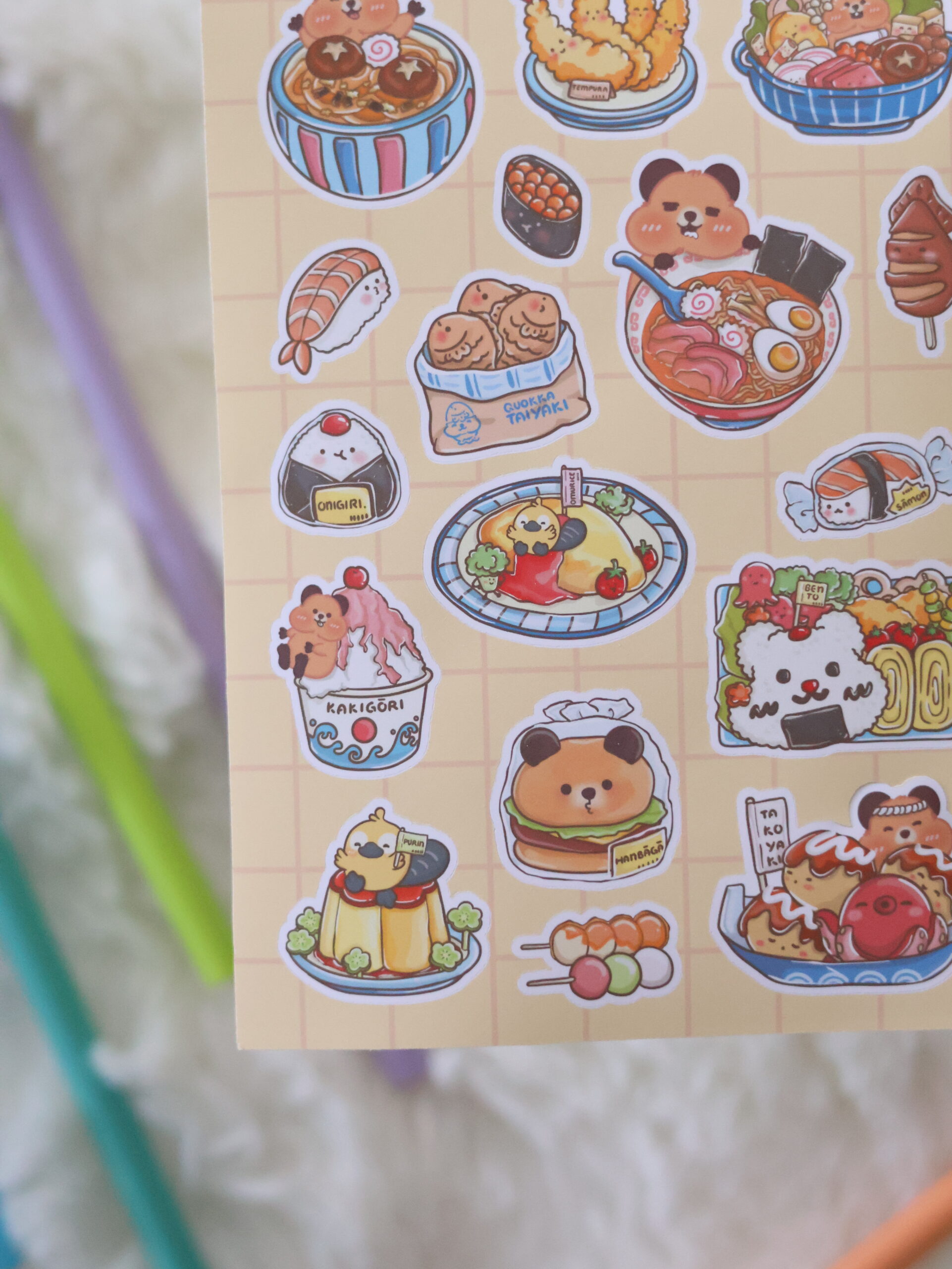 Japanese Food Sticker Sheet by Quokkawaii.Studio - in.cube8r