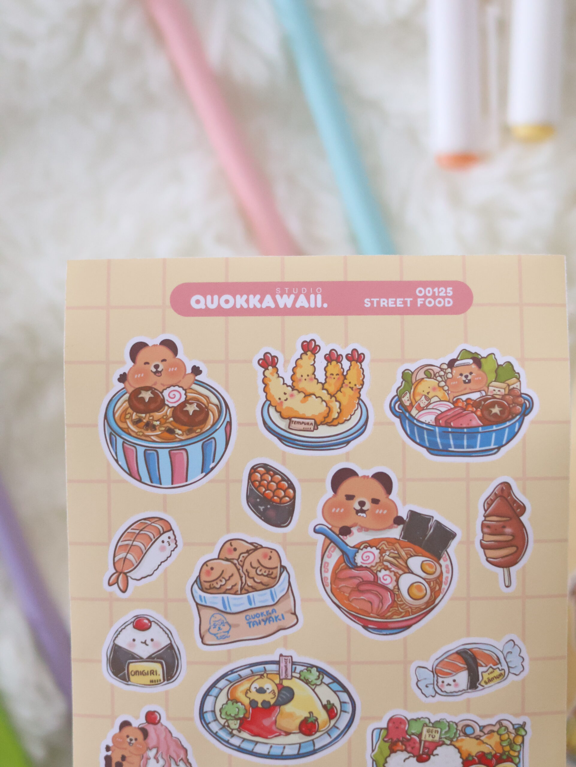 Japanese Food Sticker Sheet by Quokkawaii.Studio - in.cube8r