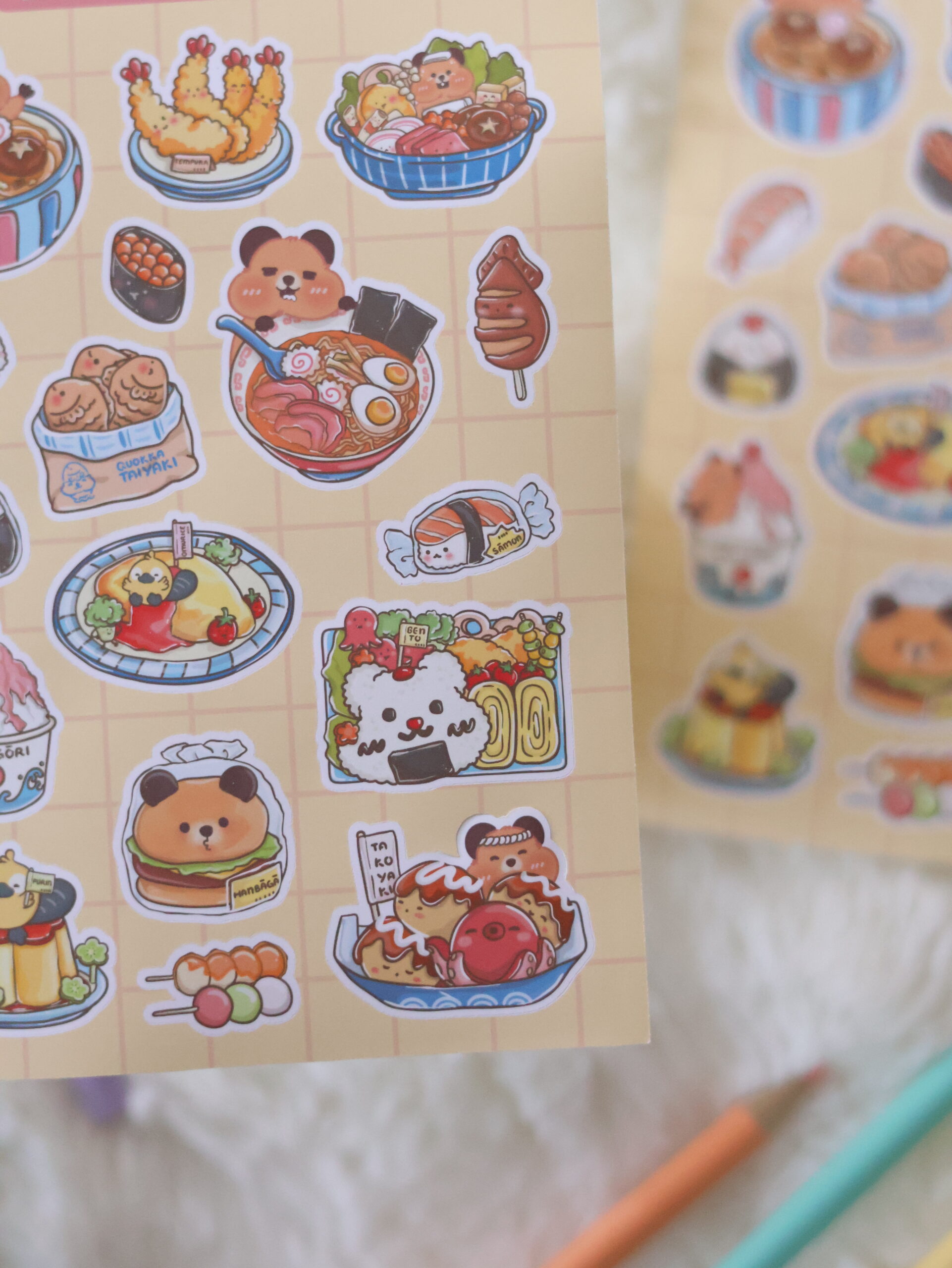 Japanese Food Sticker Sheet by Quokkawaii.Studio - in.cube8r